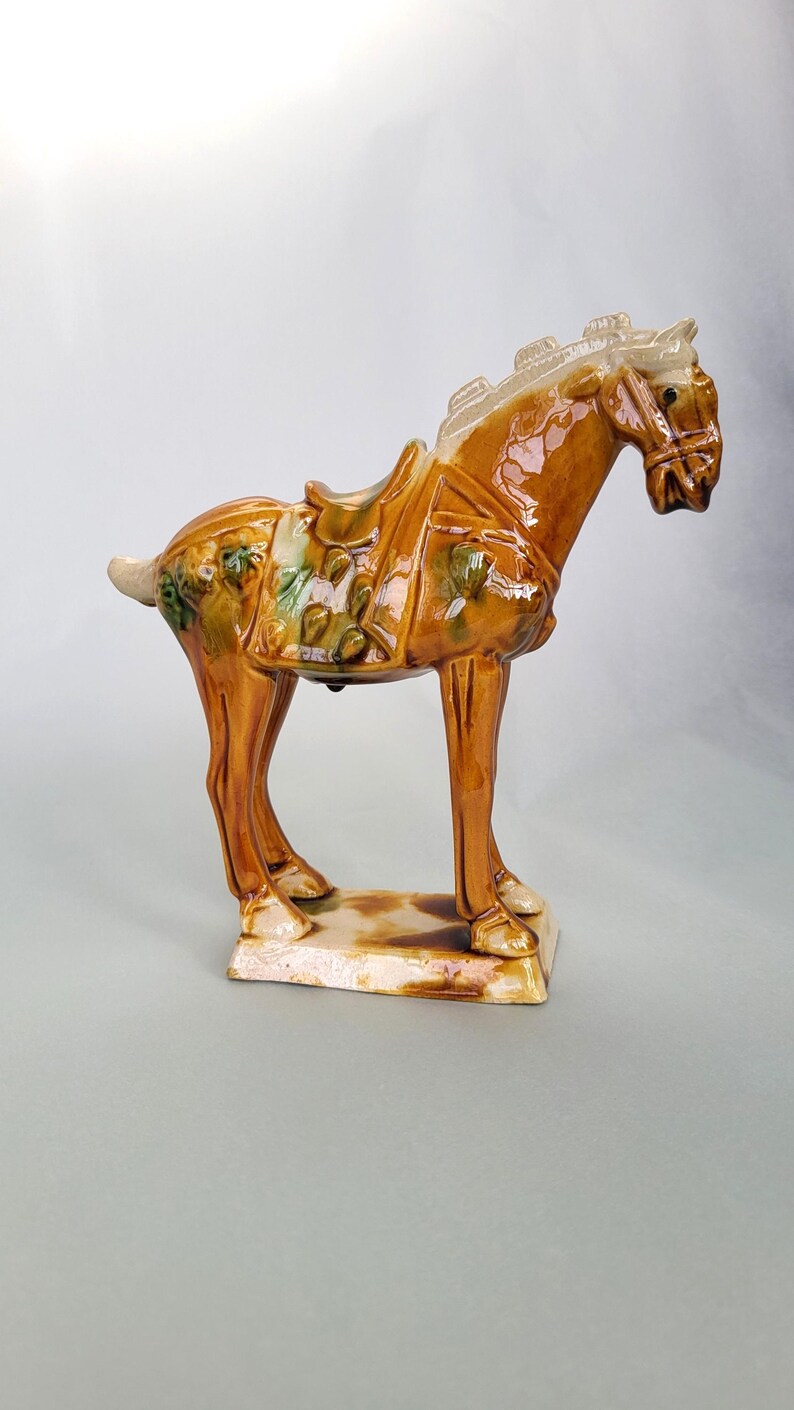 Modern Reproduction of Tang Sancai Pottery Horse Figure | Three-color ...