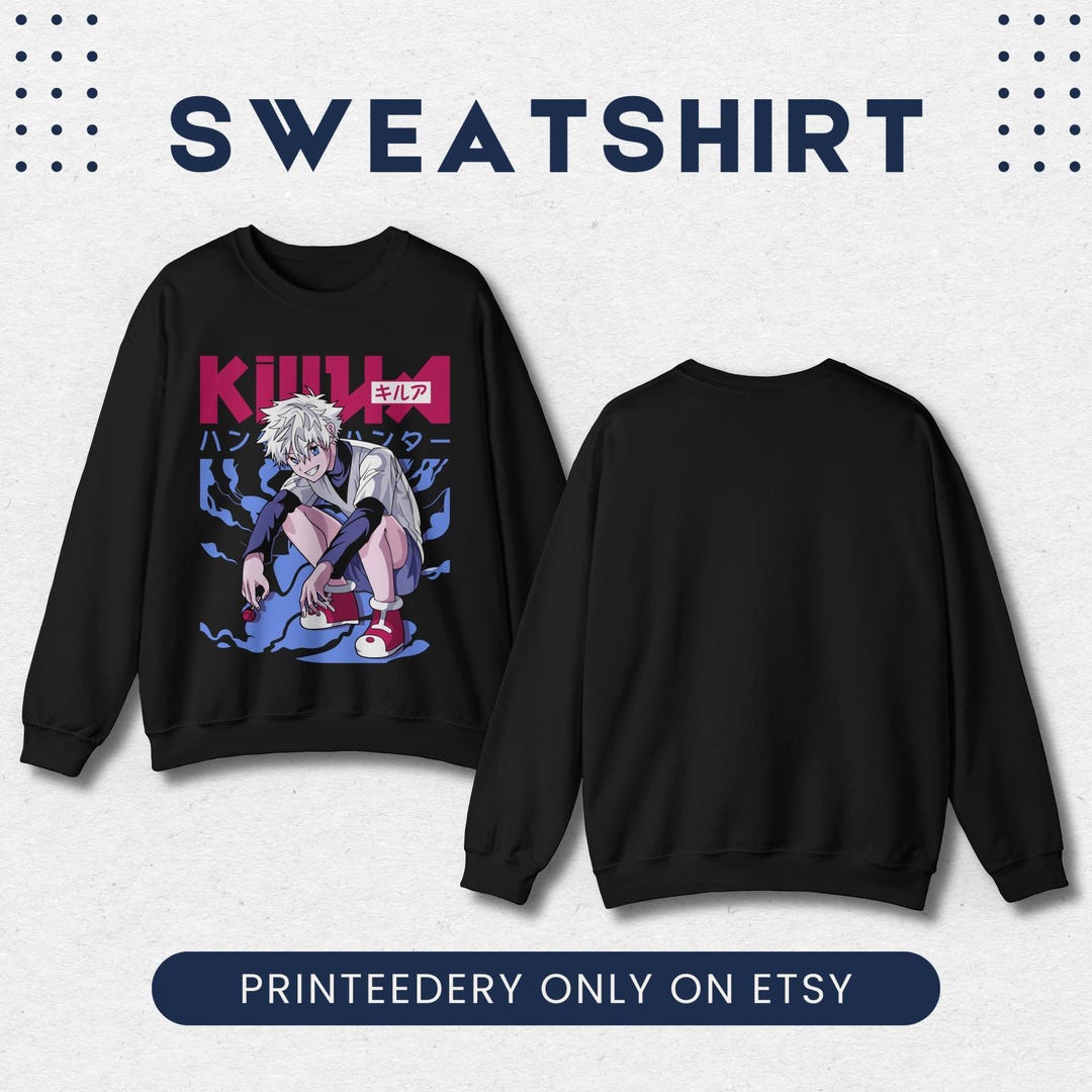 Killua Sweatshirt, Hunter X Hunter Anime, Streetwear Sweatshirt, Manga ...