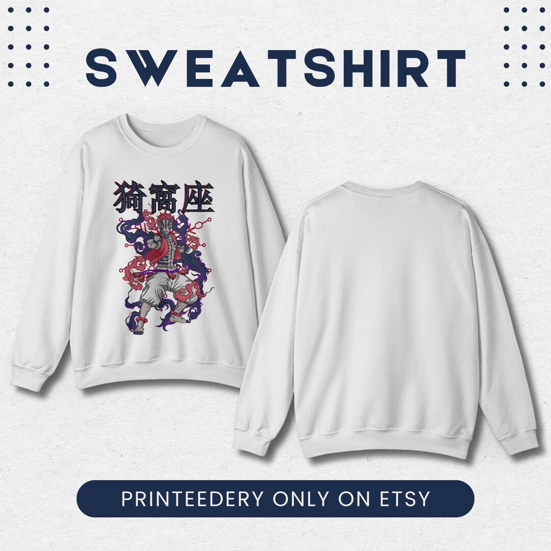 Demon Slayer Sweatshirt, Akaza Anime Sweatshirt, Upper Rank 3, Anime ...