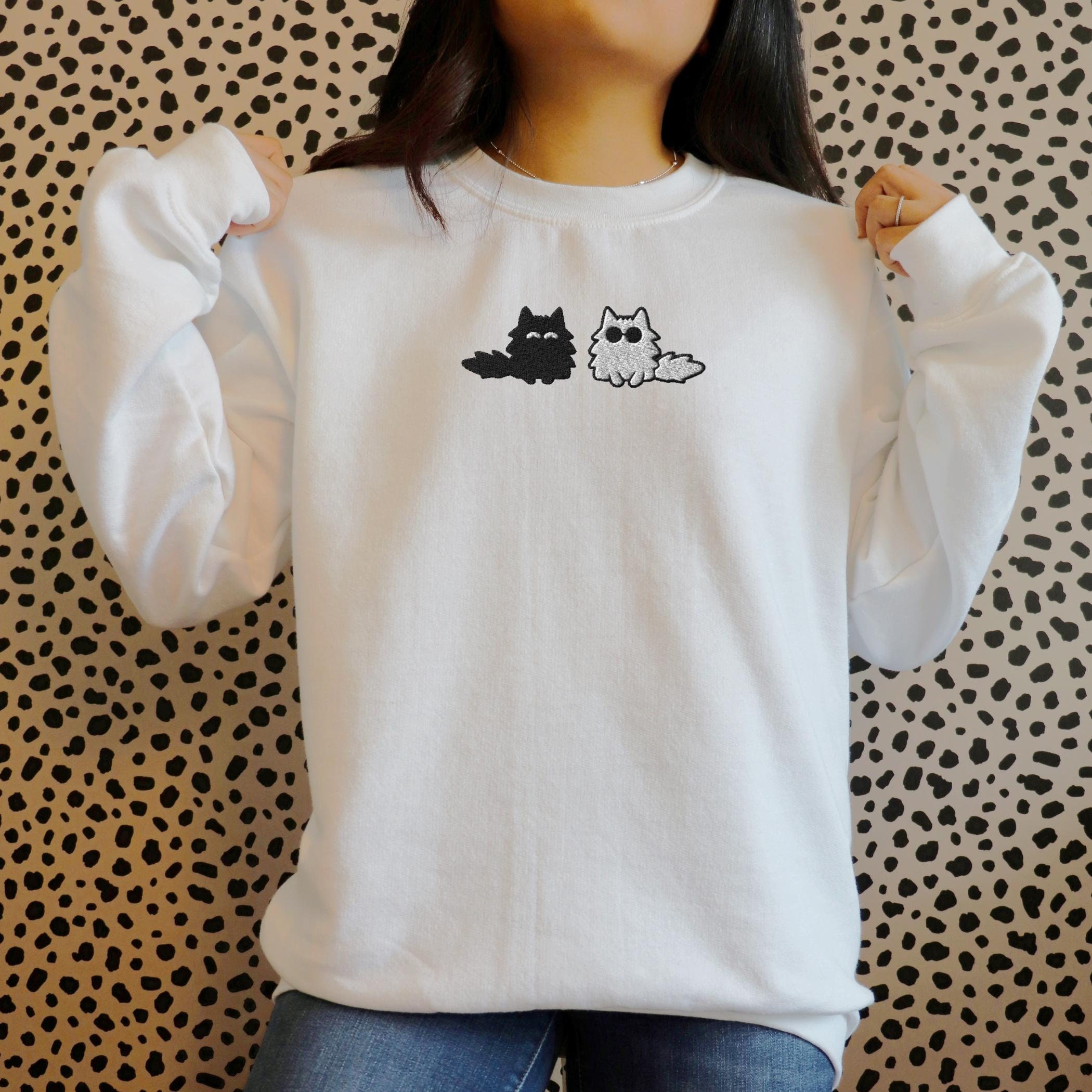 Gojo Cat Embroidery Sweatshirt Geto Embroidered Cat Sweatshirt ...