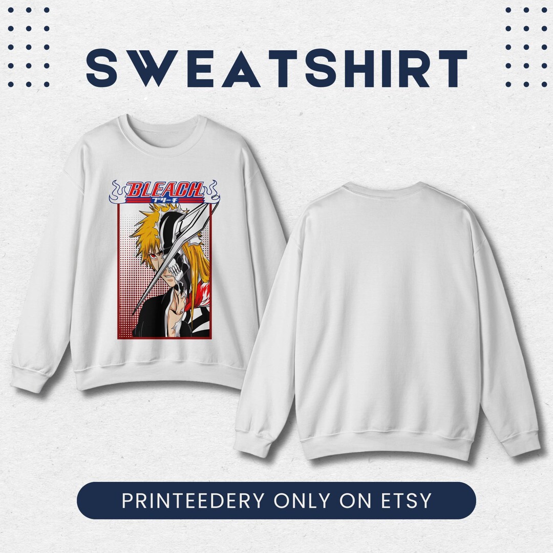 Bleach Ichigo Sweatshirt, Anime Streetwear, Minimalist Anime Sweatshirt ...