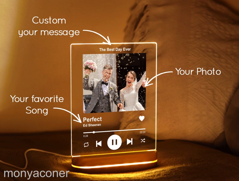 Custom Song Arcylic Plaque, Personalized Photo Frame, Custom Album ...