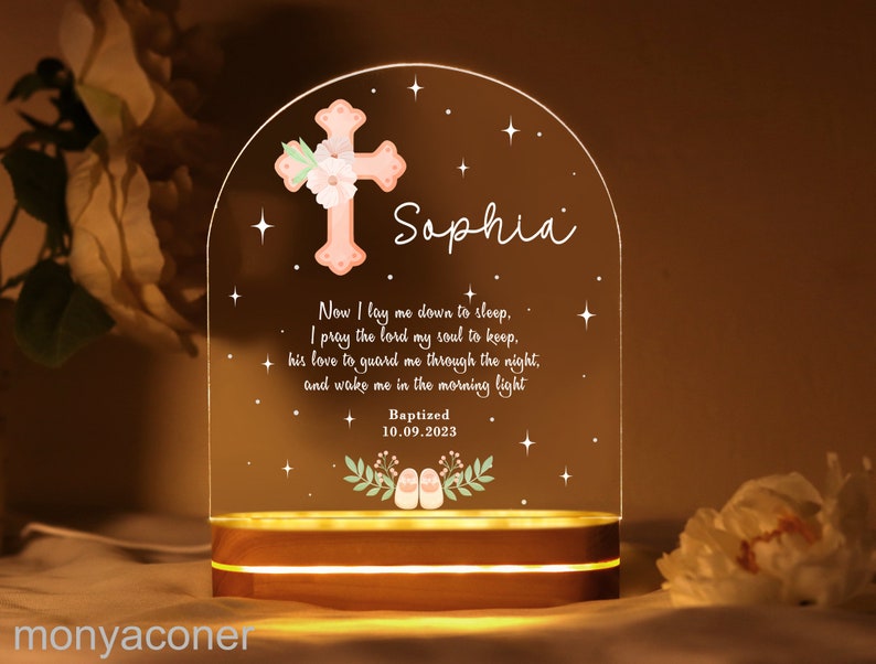 Personalized Baptism Night Light, Custom Baptism Gift for Kids ...