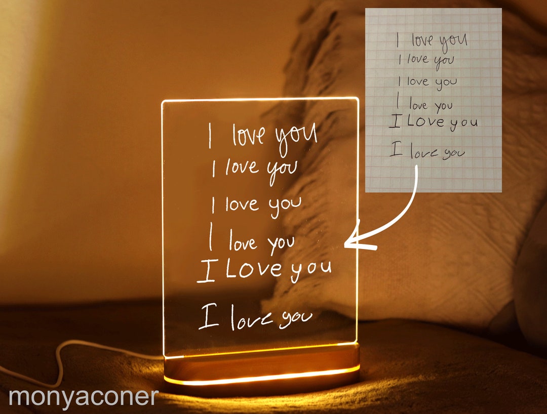 Personalized Hand-written Letter Night Light Gift for Mom Mothers Day ...