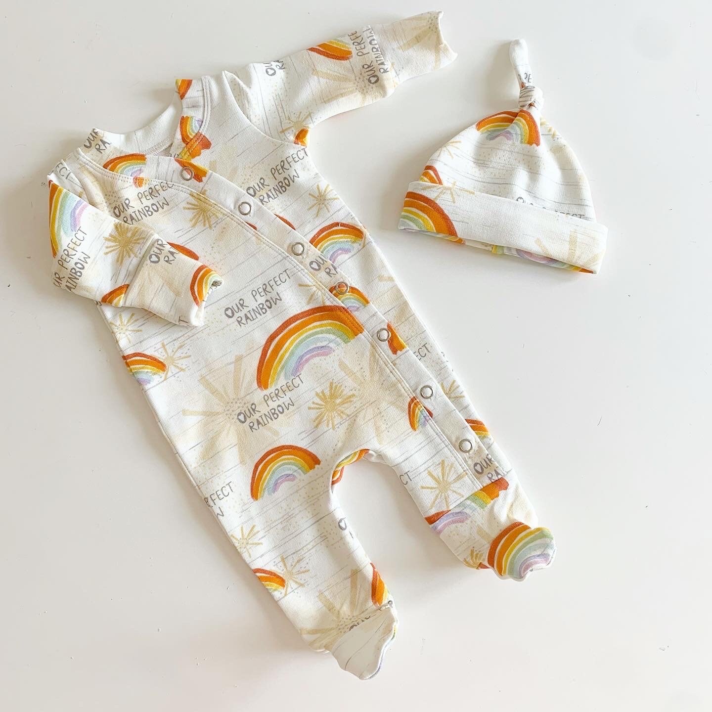 Rainbow Baby Sleepsuit, Rainbow Print Romper, First Baby Outfit, Unisex ...