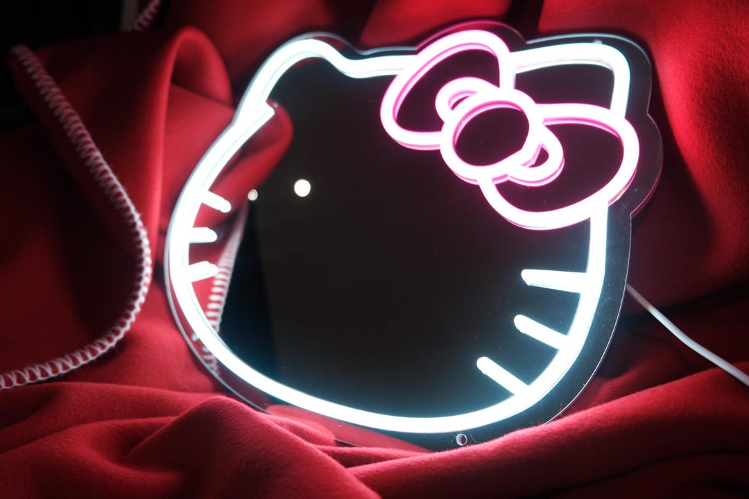 CUTE Hello Kitty Neon Sign, Handmade LED Neon Light , Mirror Neon Sign ...