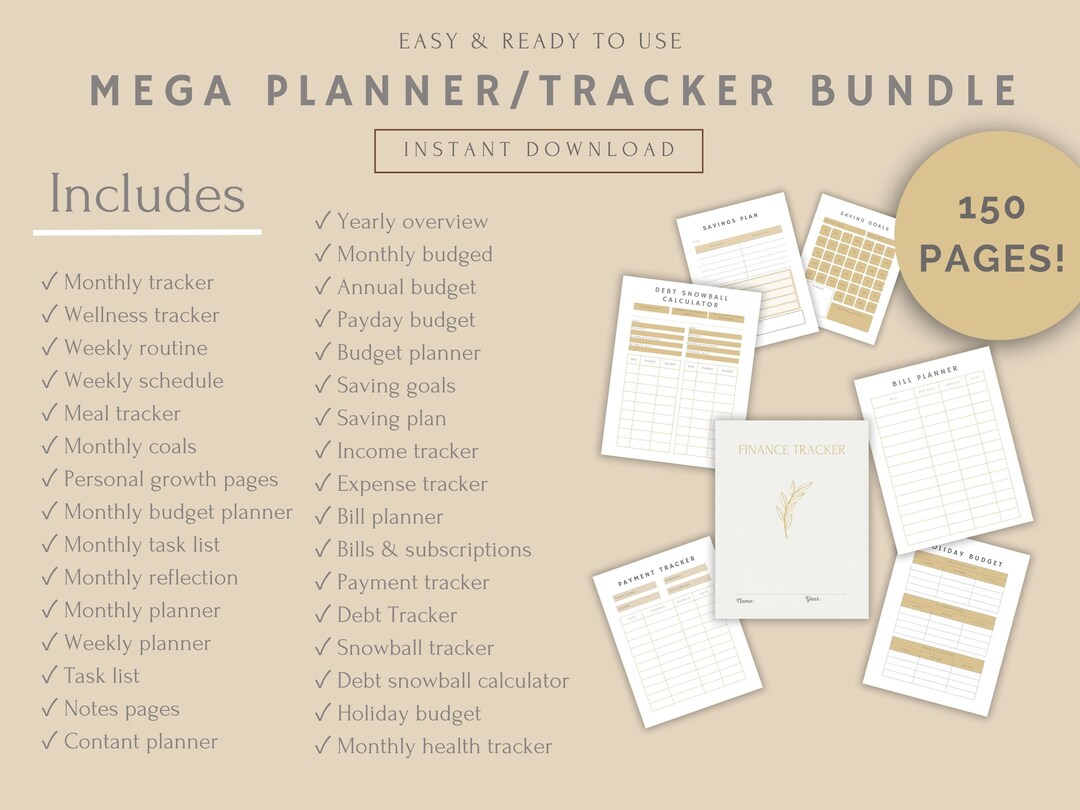 Mega Planner Bundle 125 Pages | All-in-one Organize | Ultimate Planning ...