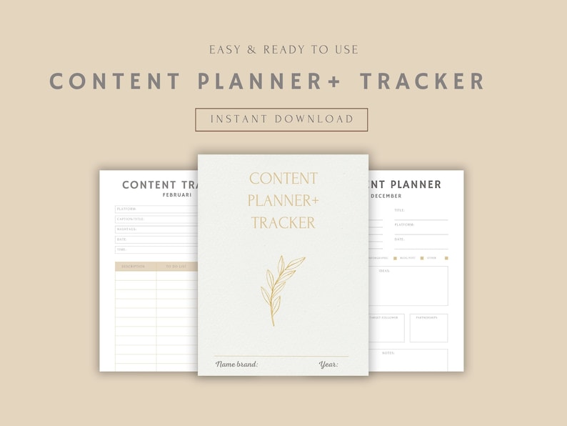 Printable Content Planner | Tracker Monthly Printable | Social Media ...