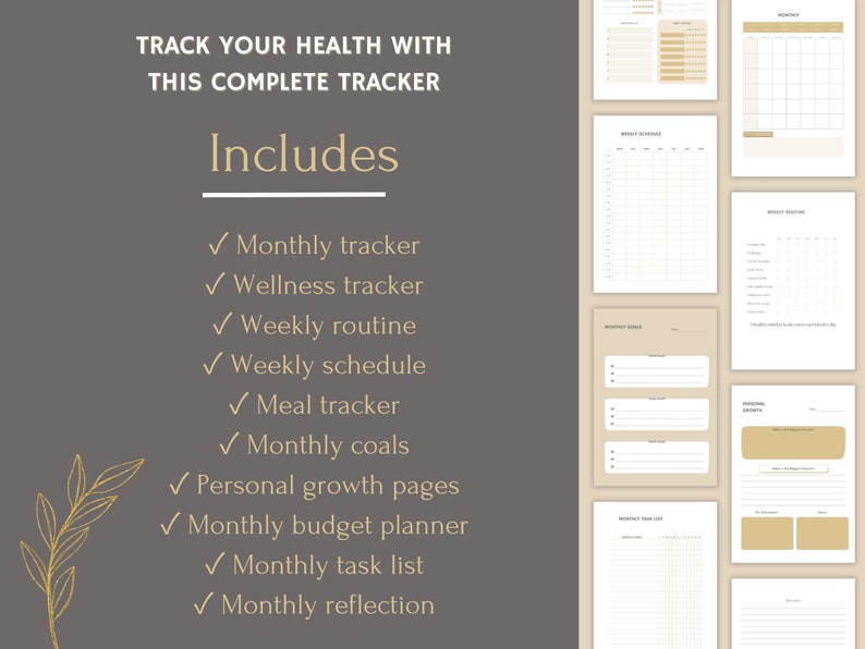 Monthly Habit Tracker Printable | Self Care Planner | Love Journal for ...