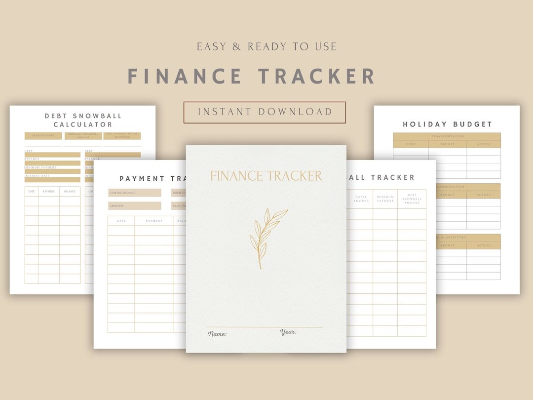 Printable Finance Tracker Yearly Overview | Monthly Buget Planner ...