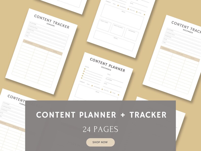 Printable Content Planner | Tracker Monthly Printable | Social Media ...