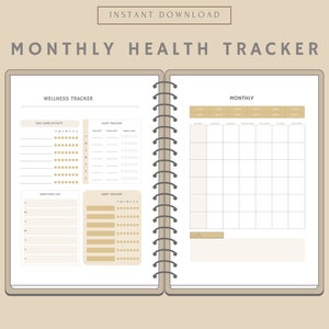 Monthly Habit Tracker Printable | Self Care Planner | Love Journal for ...