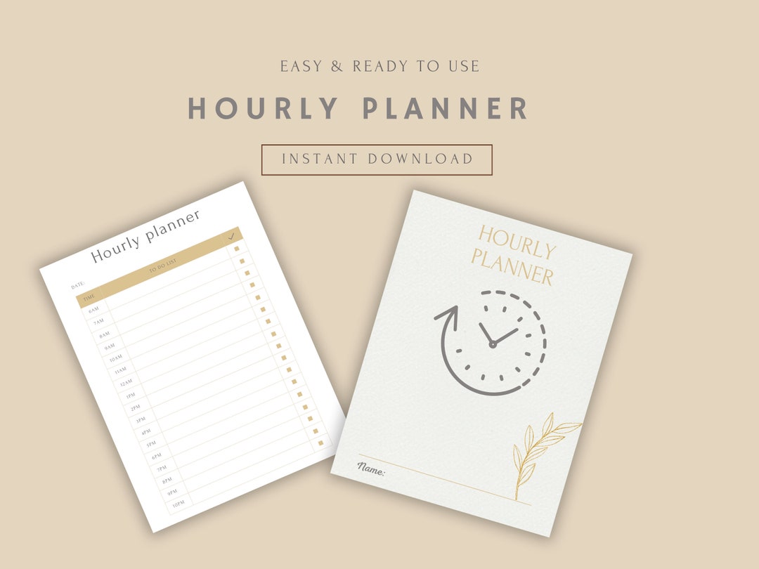 Printable Hourly Planner for Productivity | PDF Instand Download | Goal ...