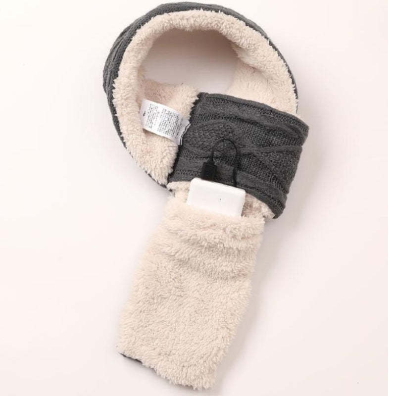 Heated Scarf USB Rechargeable Heated Scarf Knit Warm Scarfs for Pain ...