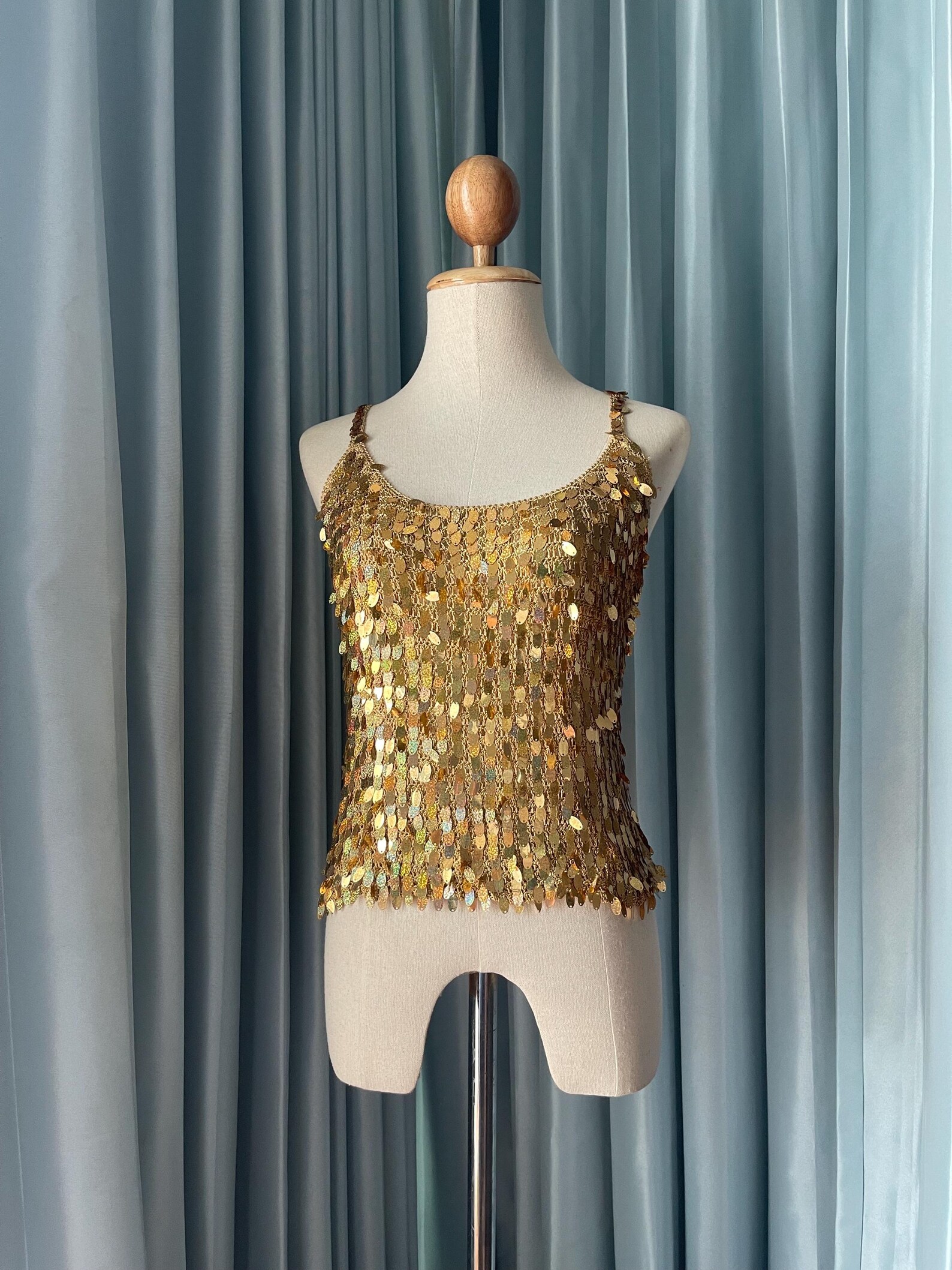 Y2k Mermaidcore Vintage Crochet Sequin Top/festivel Top Ibiza Sequin ...