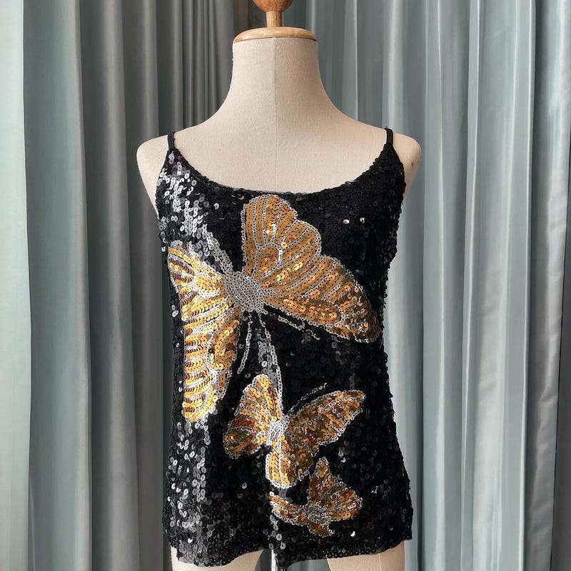 Sequin Butterfly Top - Etsy