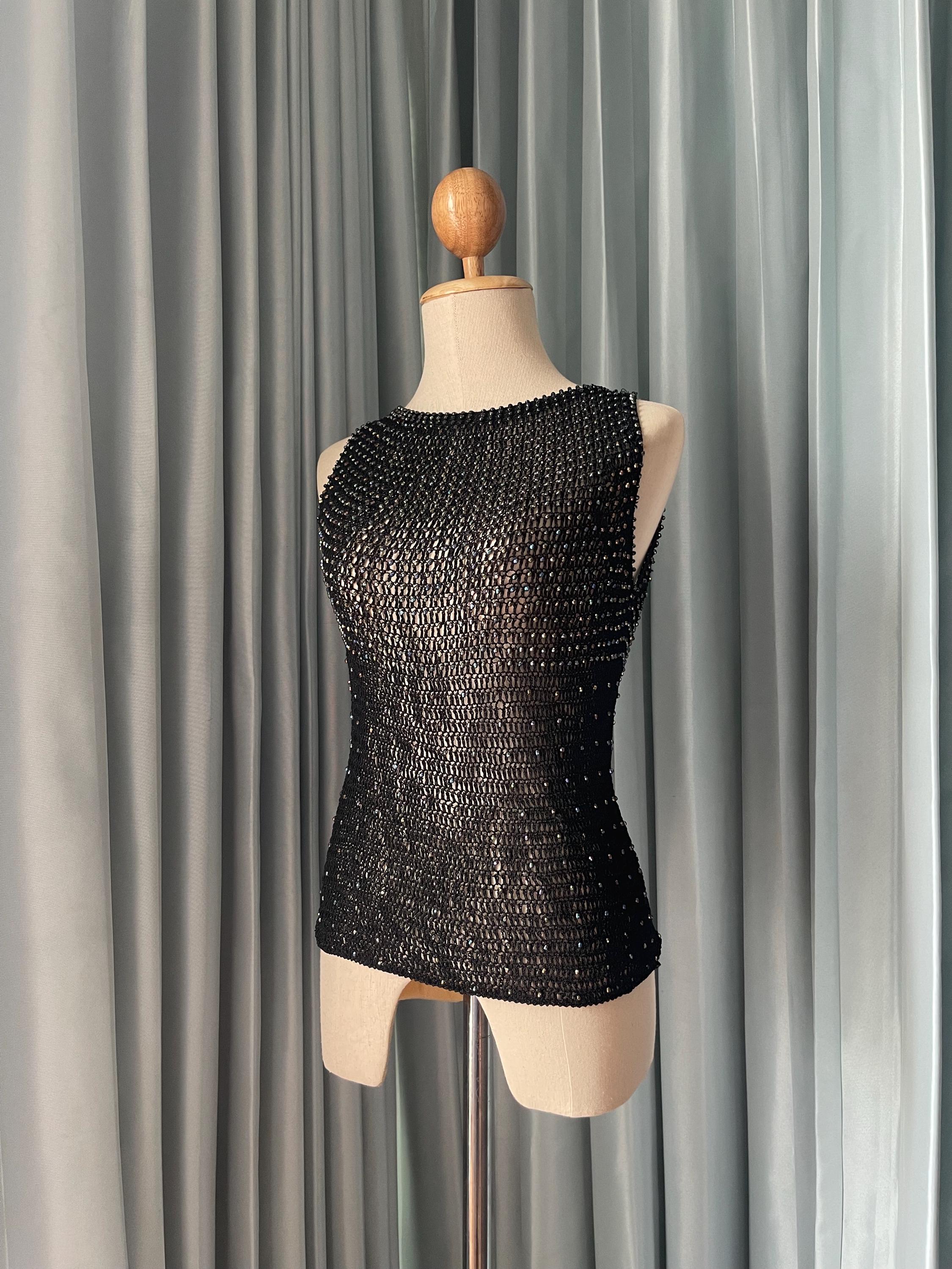 Y2k Mermaidcore Vintage Crochet Sequin Top/festivel Top Ibiza Sequin ...