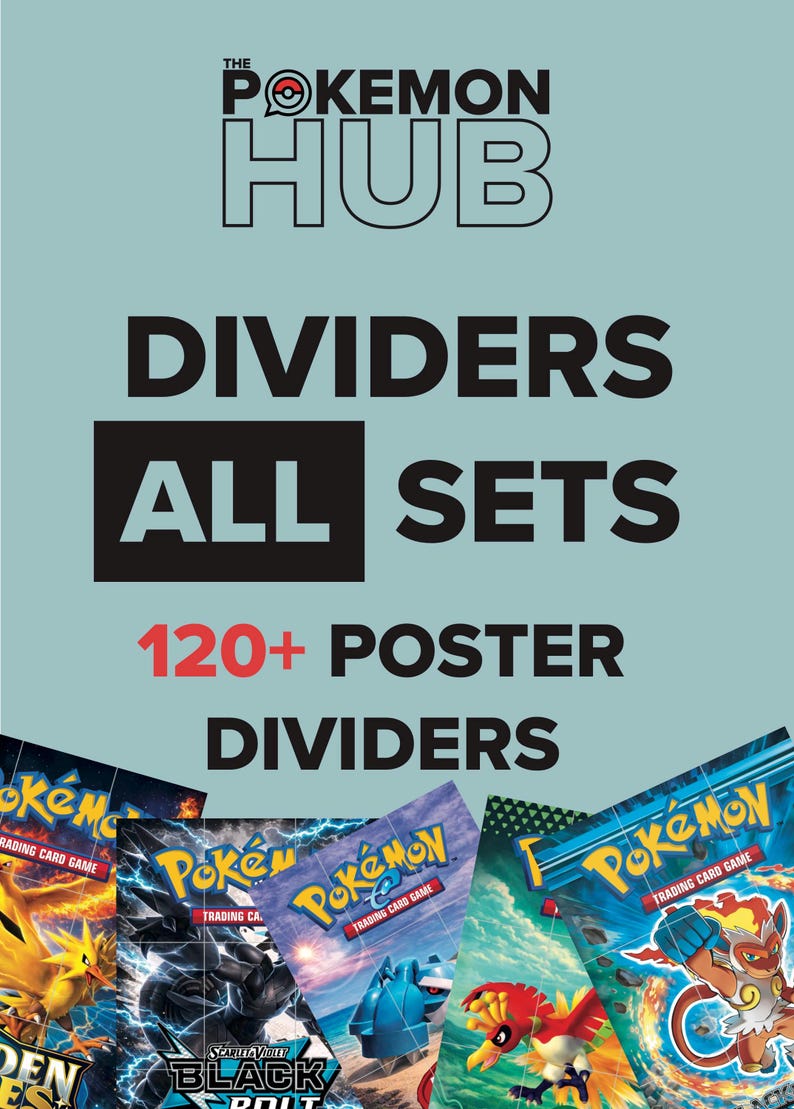 Pokémon Cards Binder Divider, ALL Sets Included! – for 9-pocket Binder ...
