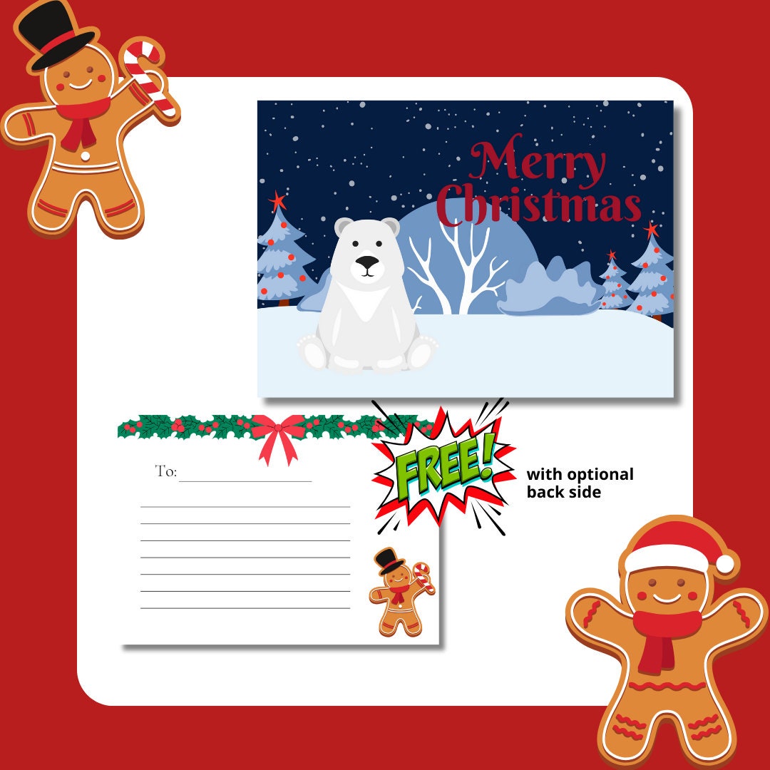 10 Bundle Christmas Card Template, Printable Christmas Card Template ...
