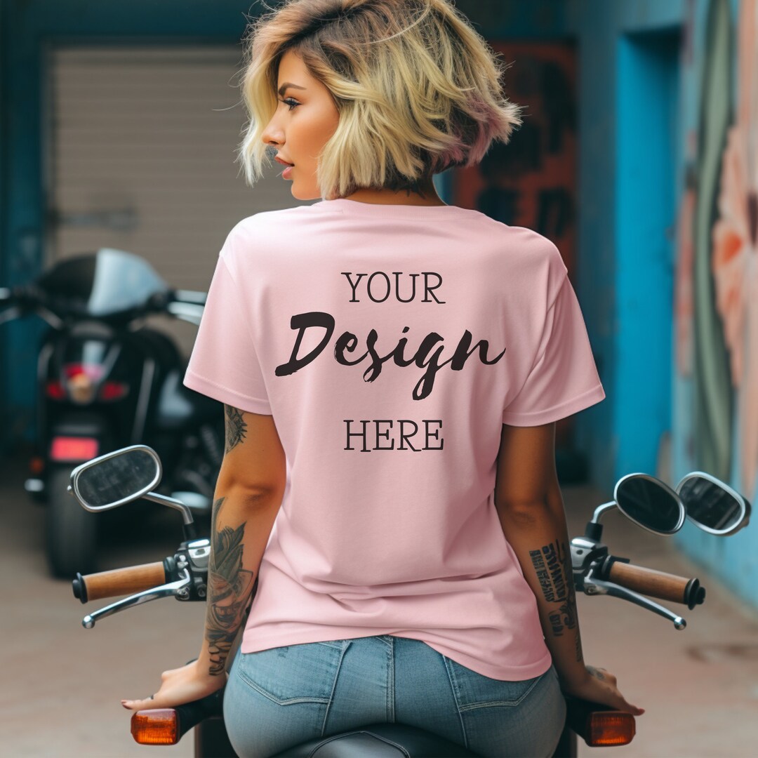 Light Pink Back View Gildan 64000 Tee Mockup Gildan T-shirt Back Mock ...