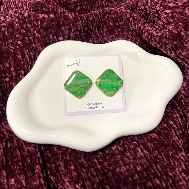 Pink Glinda or Green Elphaba Polymer Clay Earrings | Wicked Inspired - Etsy