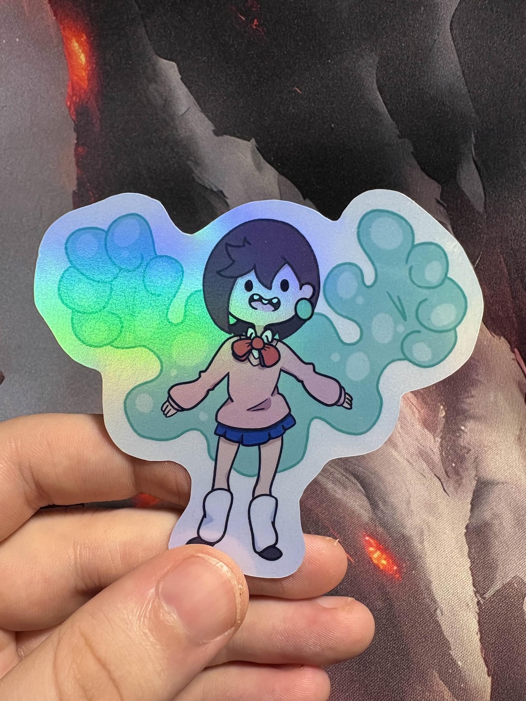 Dandadan Momo Foil Waterproof Sticker: Adventure Time Anime Parody - Etsy