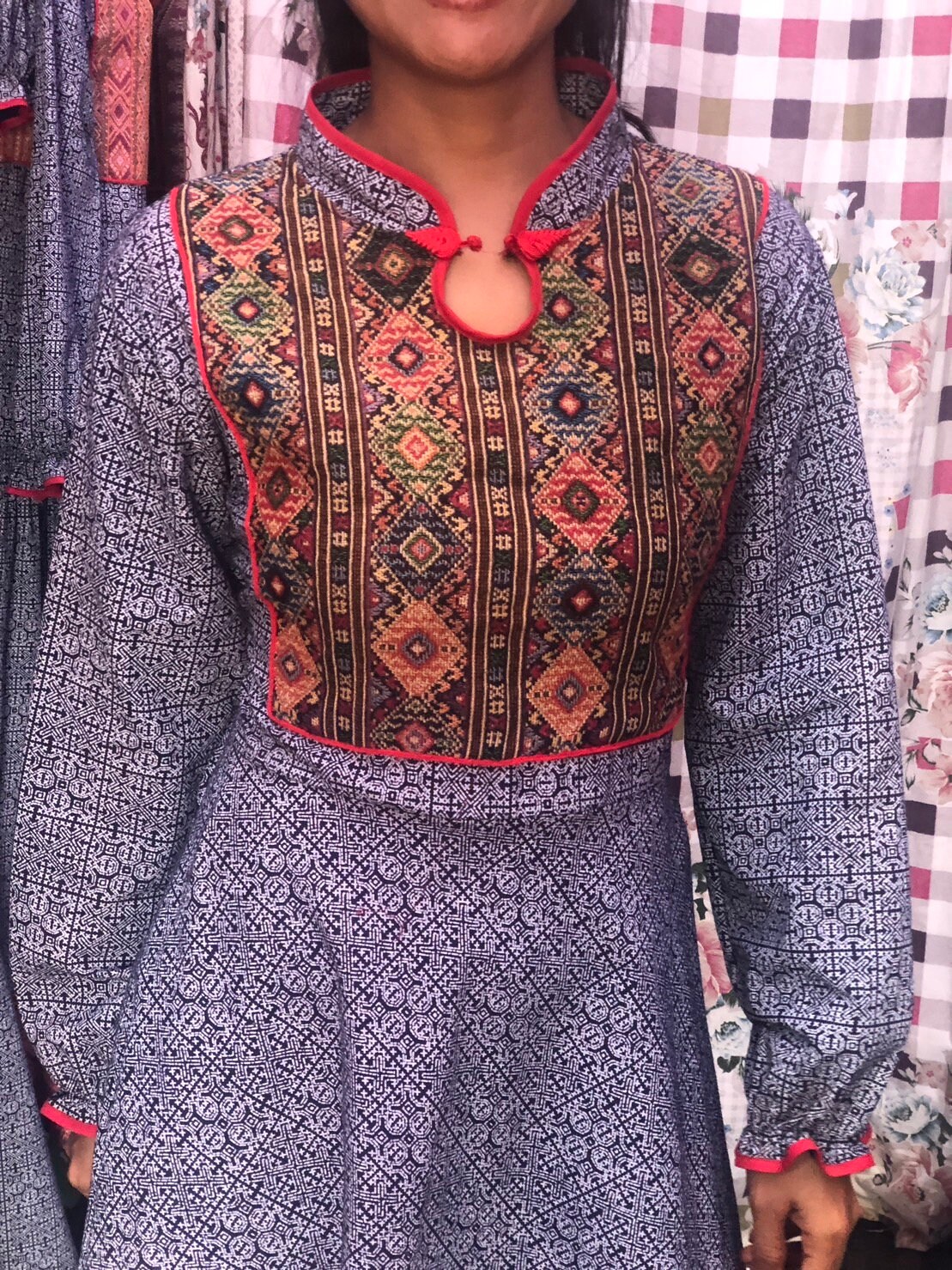 Thai Ethnic Dress, Traditional Dress for Woman, Cotton Dress With ...