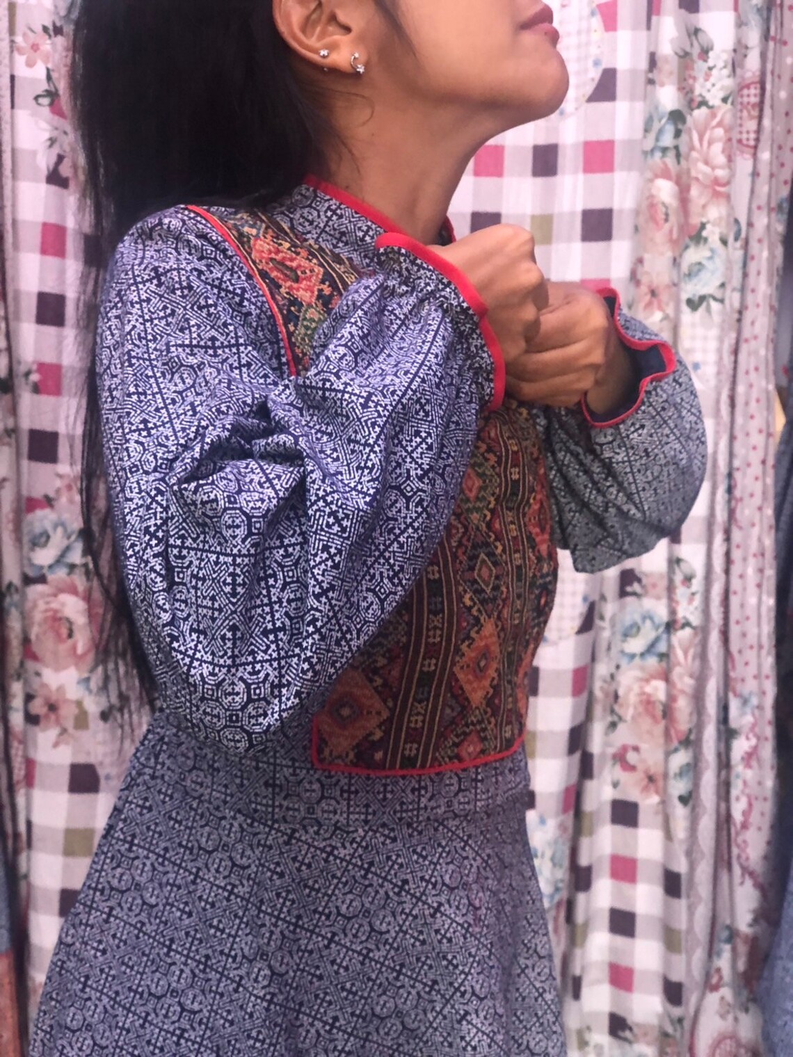 Thai Ethnic Dress, Traditional Dress for Woman, Cotton Dress With ...