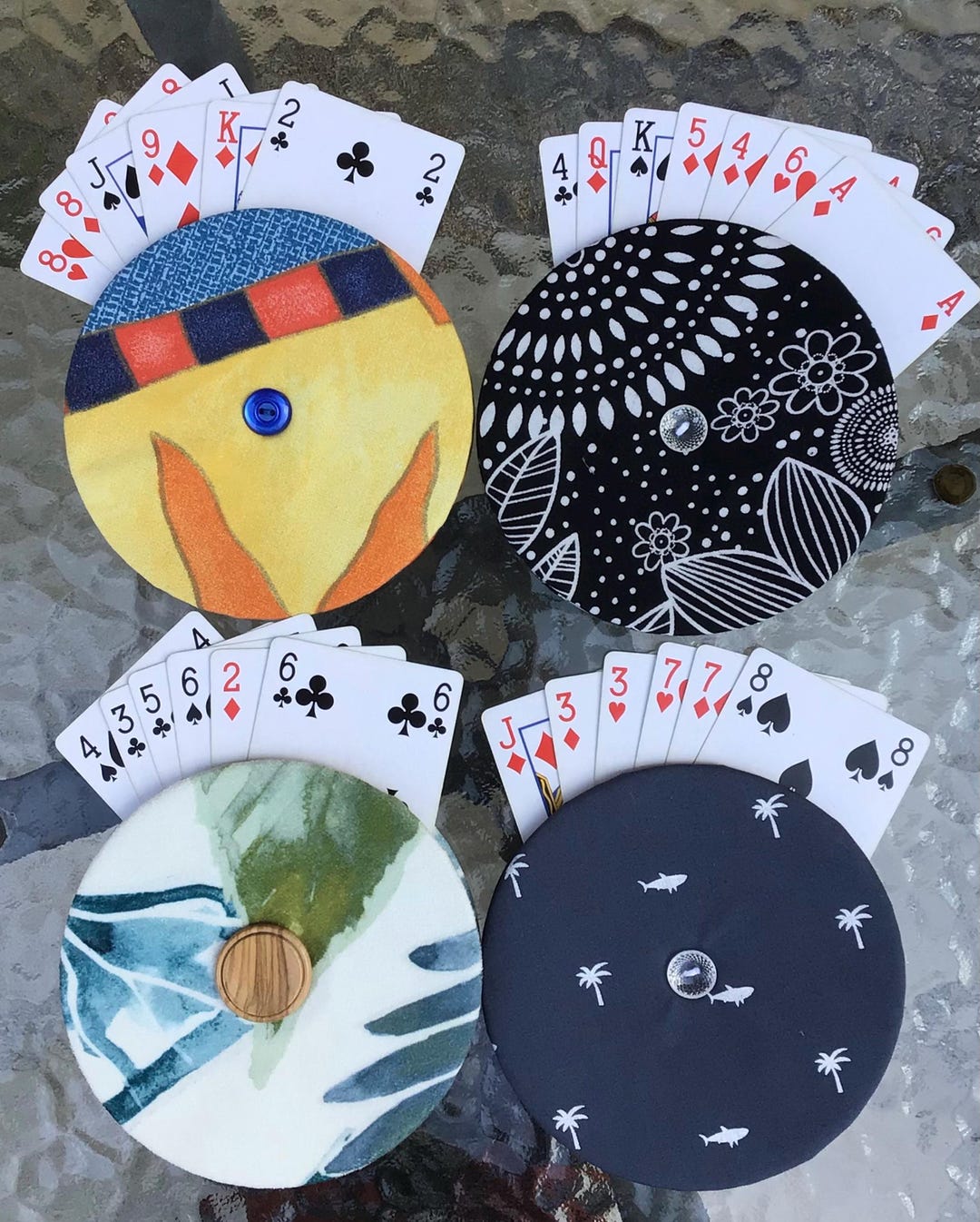 Recycled Handy Disc Playing Card Holders - Etsy