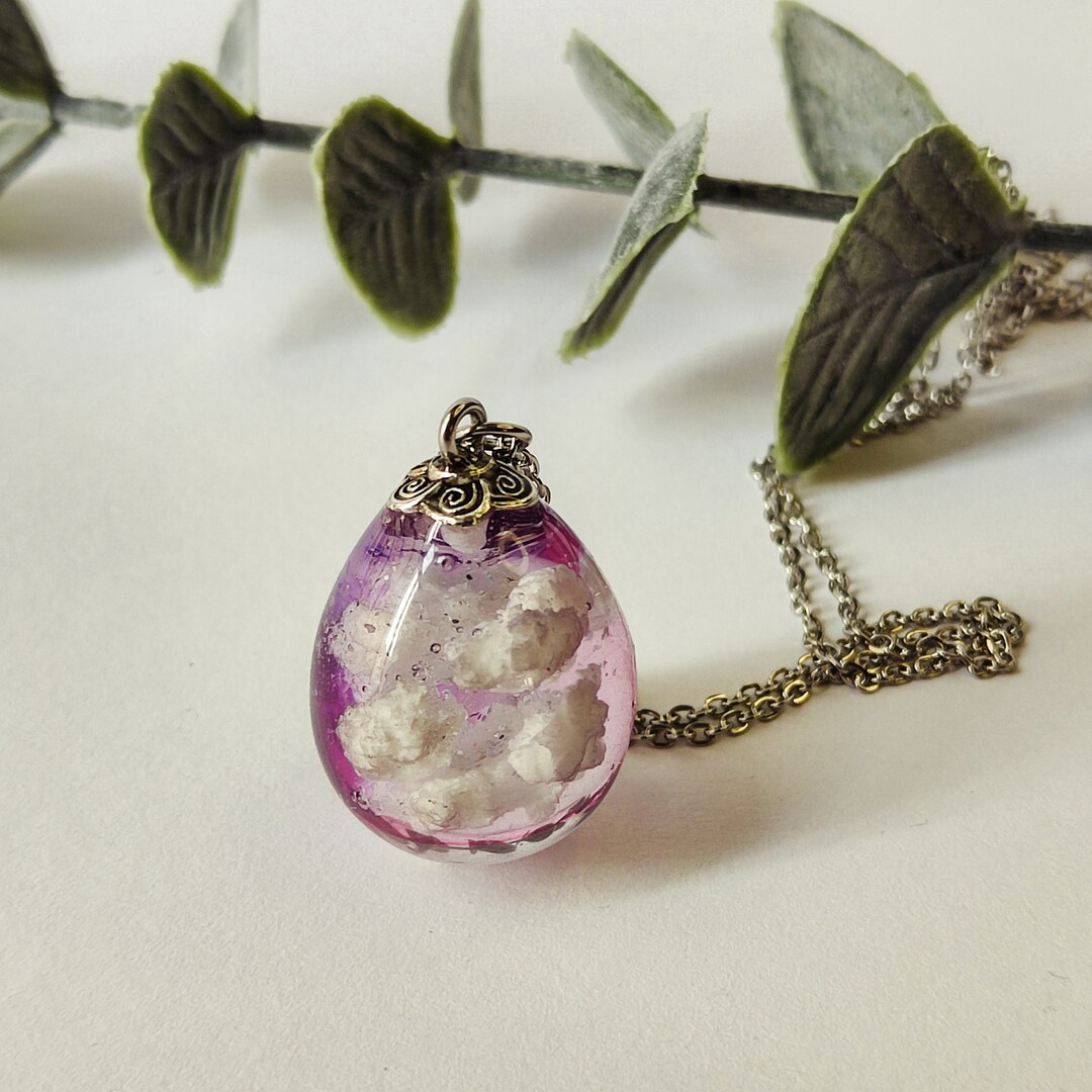Resin Cloud Necklace,pink Sky Resin Pendant, Pink Sunset Sky Necklace ...
