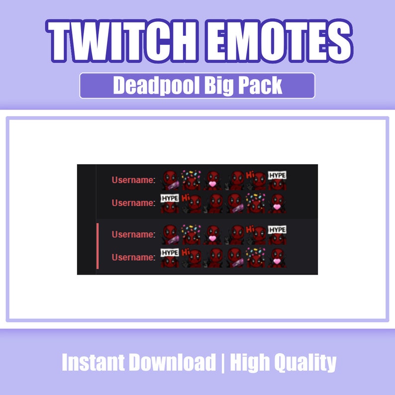 Deadpool Big Emote Pack - Etsy
