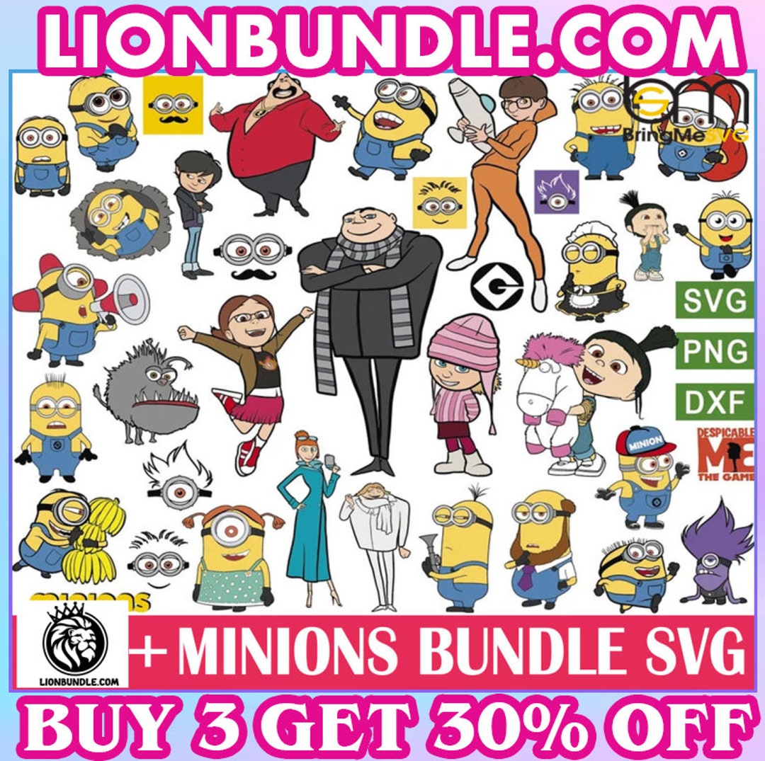 Mega Minions Svg Bundle, Minions Png, Minions Clipart, Despicable Svg ...