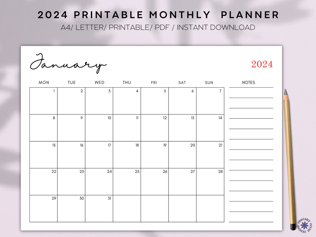 Printable 2024 Monthly Planner Family Monthly Schedule - Etsy