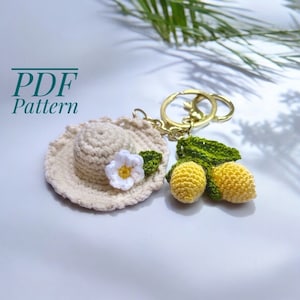 Lemon Crochet Keychain Pattern Crochet Yellow Lemons and Hat Summer ...