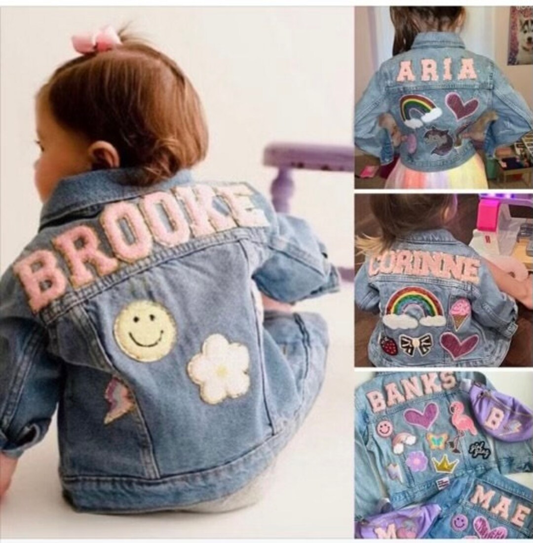 Customizable Embroidered Denim Jacket for Babies and Girls - Etsy