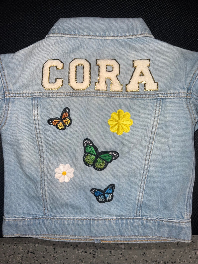Customizable Embroidered Denim Jacket for Babies and Girls - Etsy