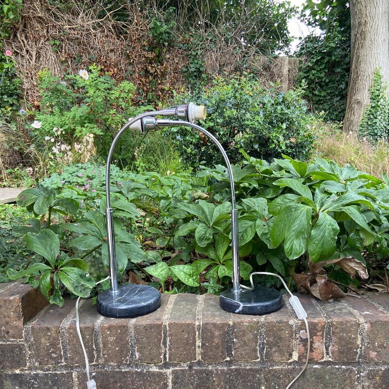 Marble Table Lamp Chrome - Etsy UK