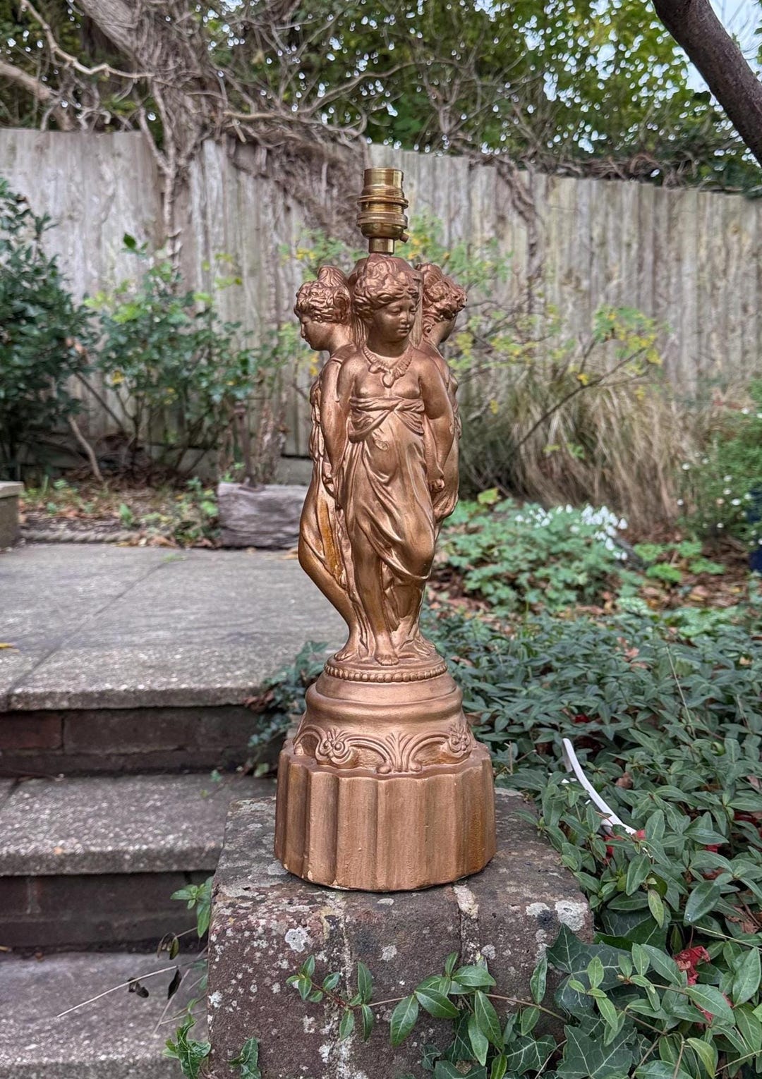 Vintage Three Graces Table Lamp – Neoclassical Sculpture, Bronze Effect ...