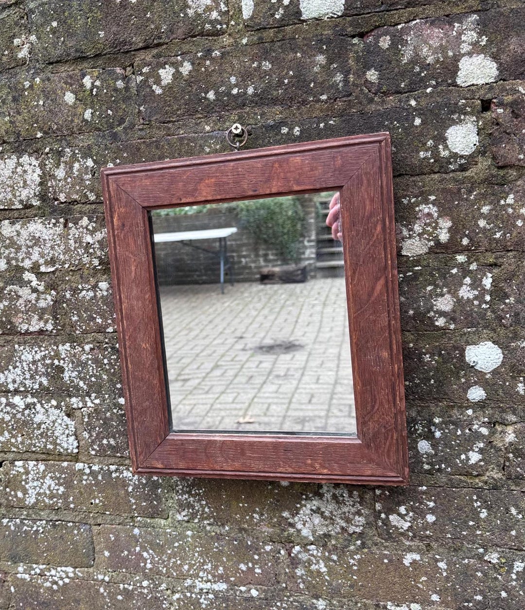 Antique Vintage Mirror, Small Mirror, Wooden Frame and Ready to Hang 28 ...