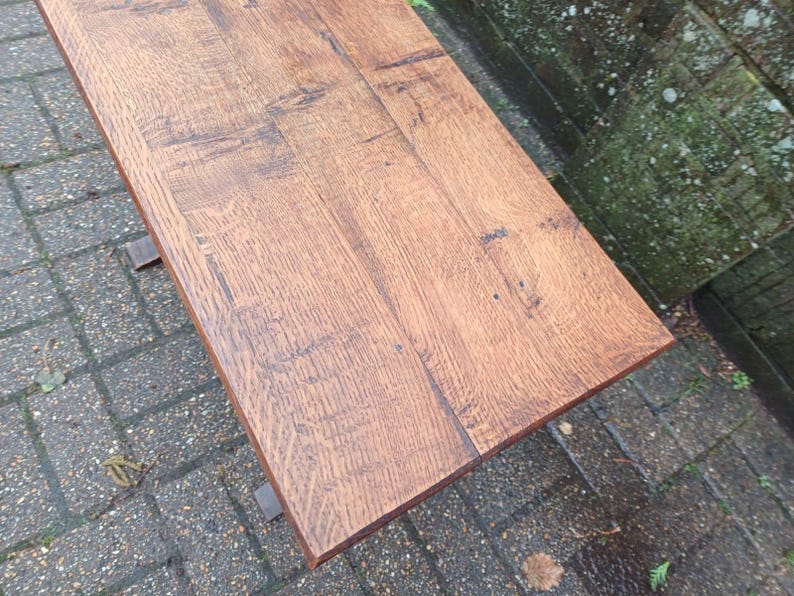 Antique Arts and Crafts Oak Trestle Table Side Table Console Circa 1900 - Etsy