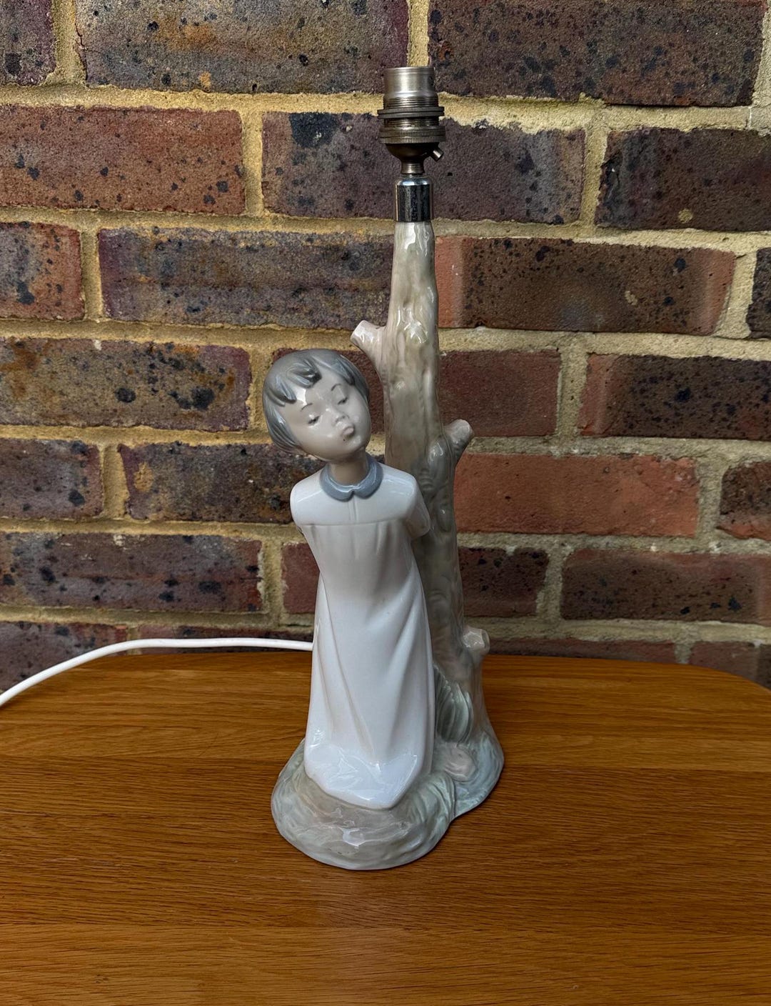 Vintage Lladro Bedtime Porcelain Lamp Kiss Me Goodnight Gorgeous Pastel ...