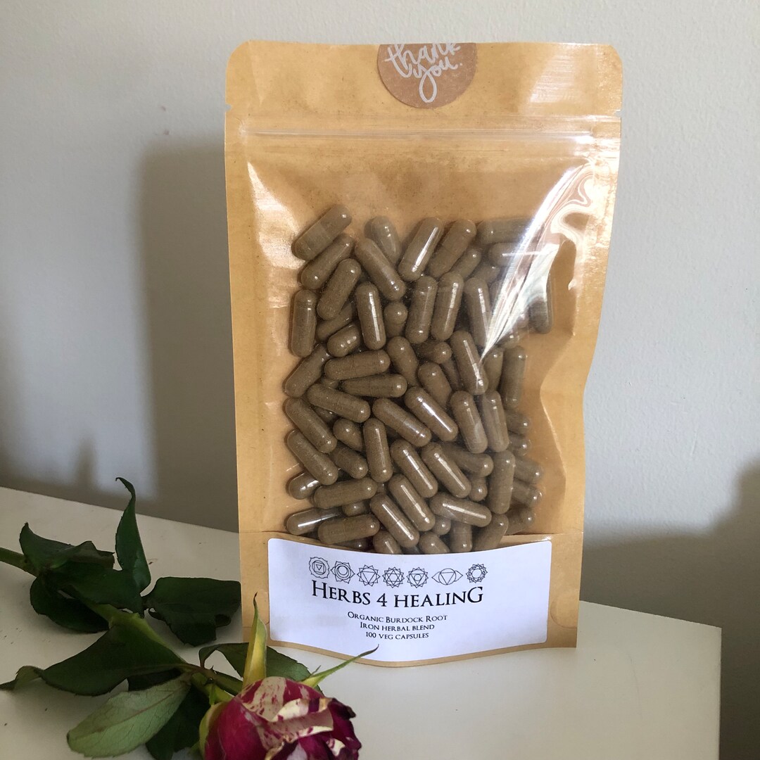 Certified Organic Burdock Root iron 100 Veg Capsules - Etsy