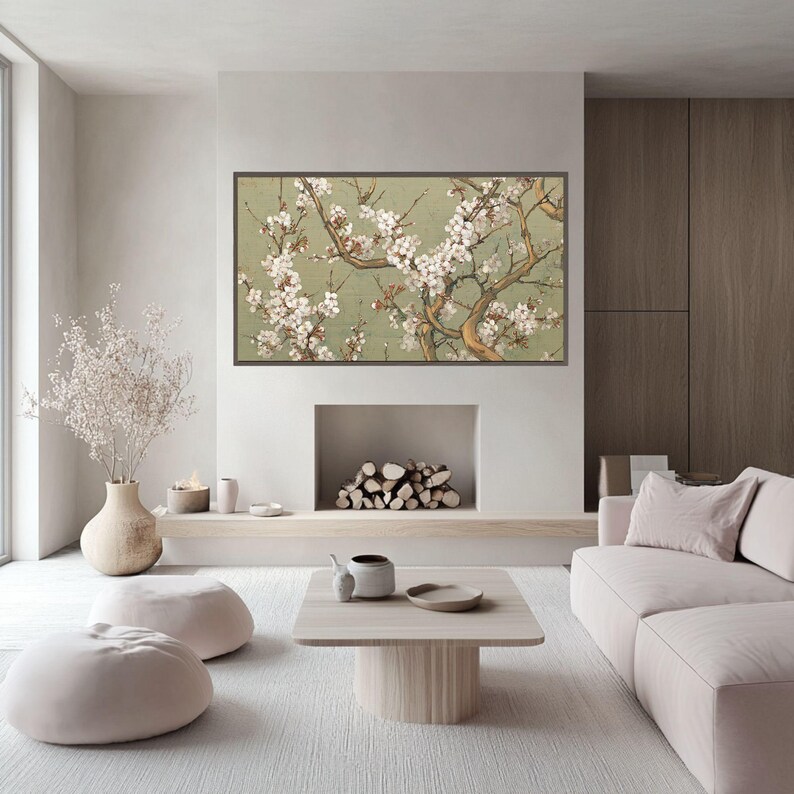 Frame TV Art Spring Cherry Blossom Japanese Painting for the Samsung ...
