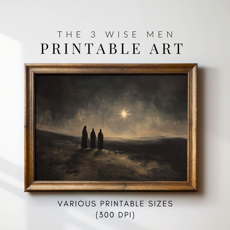 Nativity Art Printable: the 3 Wise Men Religious Art Vintage Christmas ...