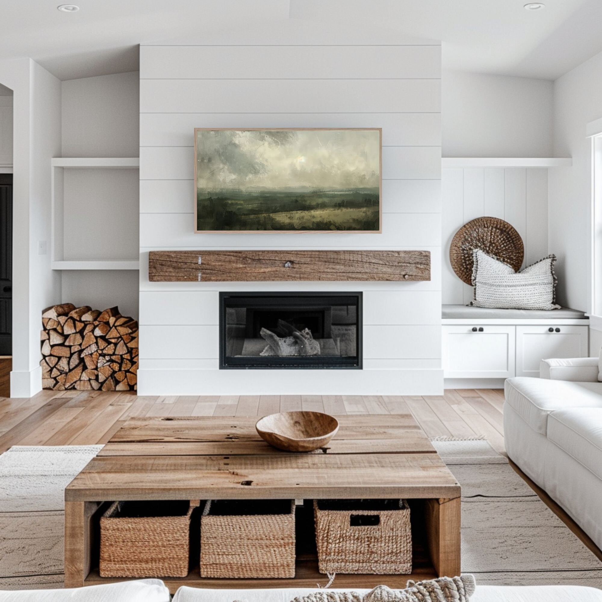 FRAME TV Art Landscape, Dark Moody Frame TV Art Countryside Landscape ...