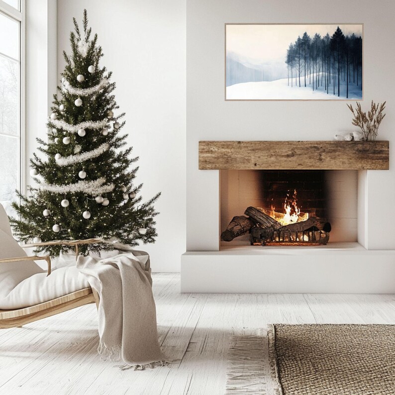 Winter Frame TV Art, the Winter Forest Frame TV Art, Frame TV Winter ...