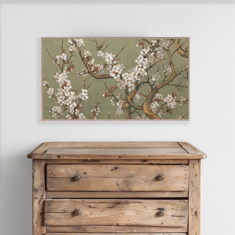 Frame TV Art Spring Cherry Blossom Japanese Painting for the Samsung ...