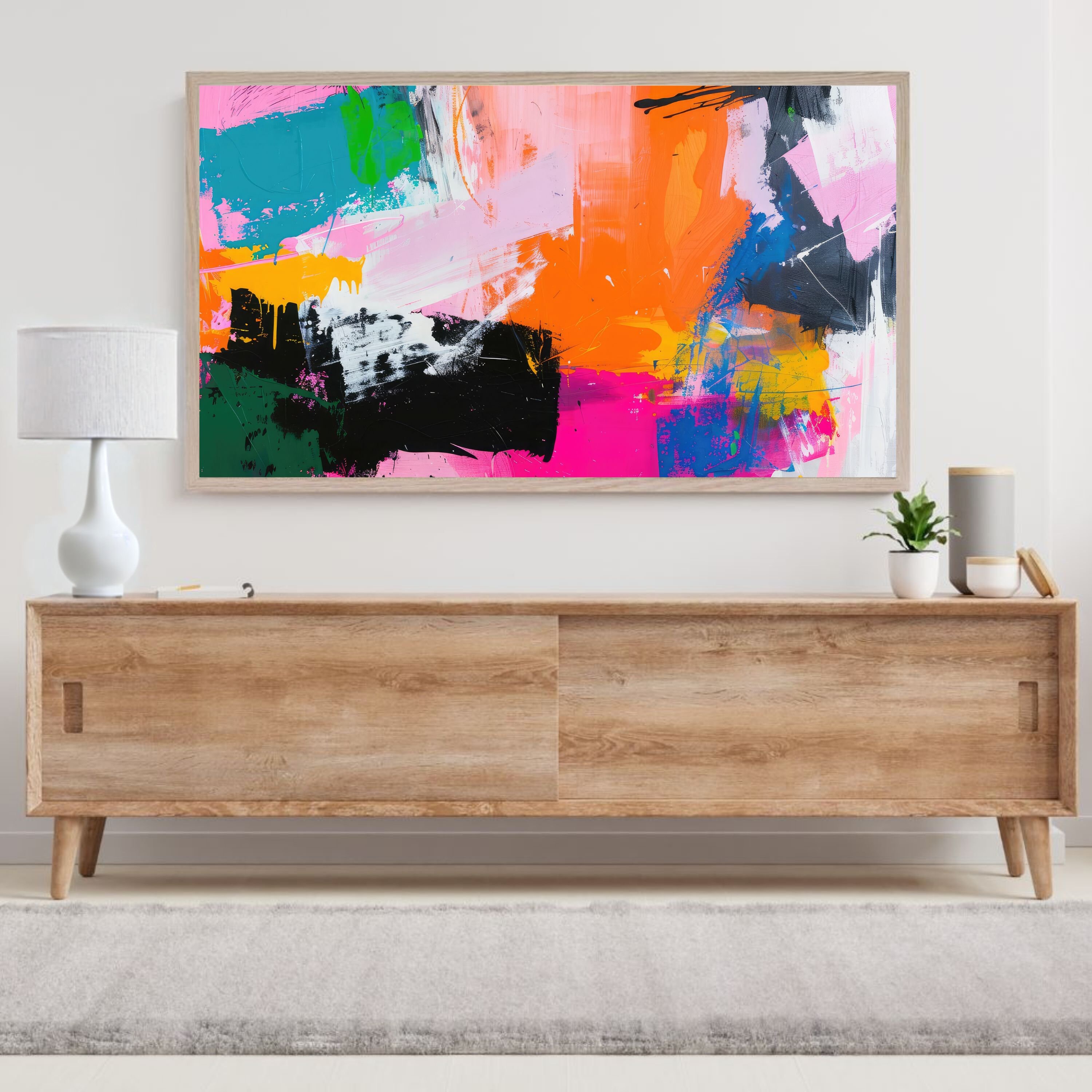 Frame TV Art Colourful Abstract, Art for Samsung Frame TV Bright ...