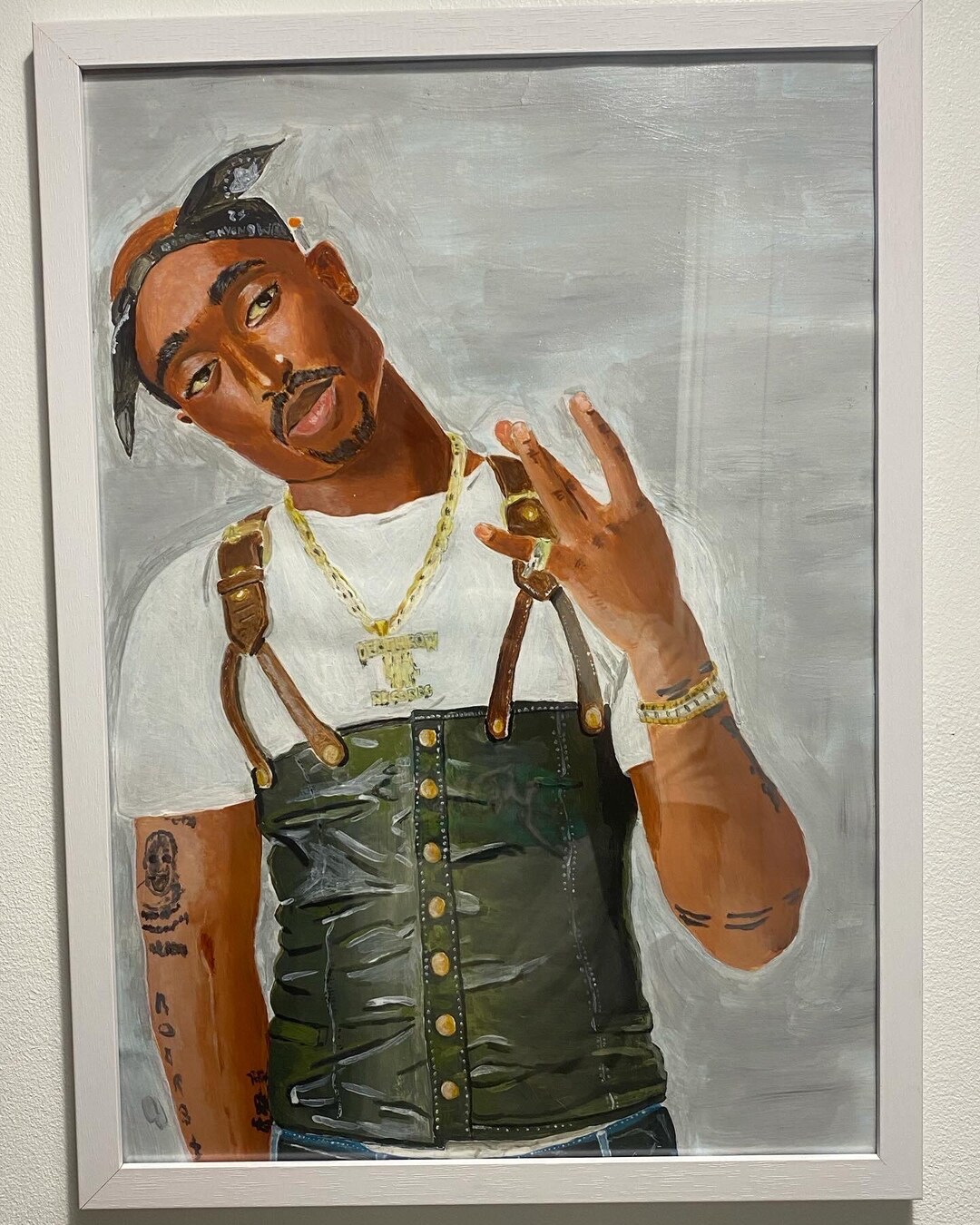 2pac Portrait Painting. Acrylic on Acrylic Paper. Framed and Varnished ...