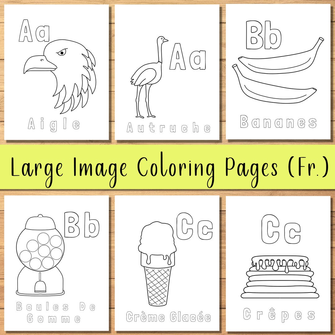 Large French Image Coloring Page Bundle for Children - Over 70 Hand ...